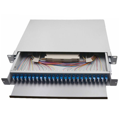 White 24 Port Wall Mount Patch Panel , ODF LC Duplex Adapter Telephone Distribution Frame